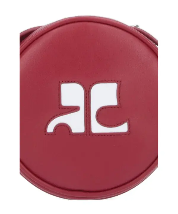 COURREGES Reedition Circle Logo Crossbody Bag - Red