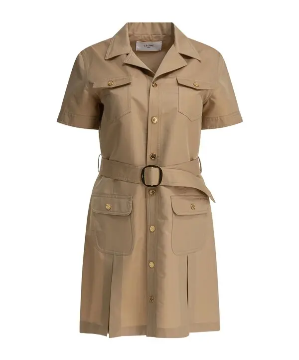 Celine Short Sleeve Belted Dress - No