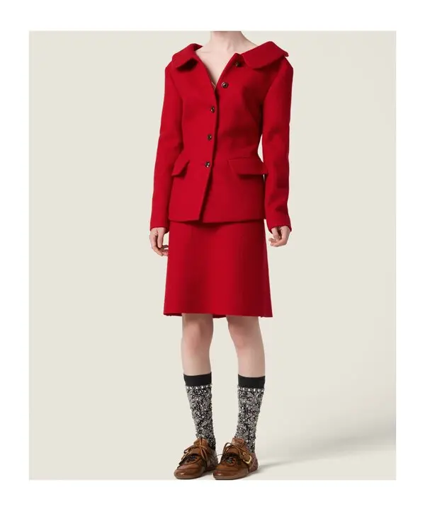 Miu Miu Zip-up Midi Skirt