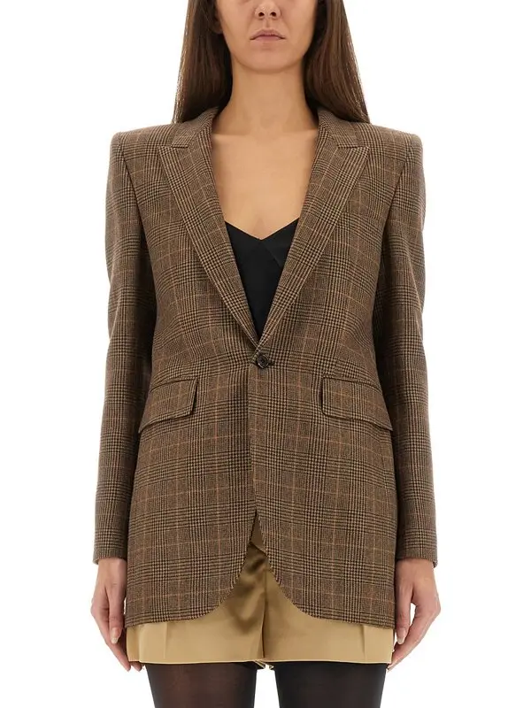 Saint Laurent Tailored Checkered Blazer