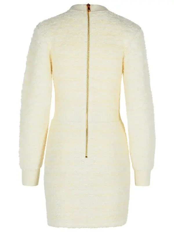 Balmain Rear Zipped Tweed Mini Dress
