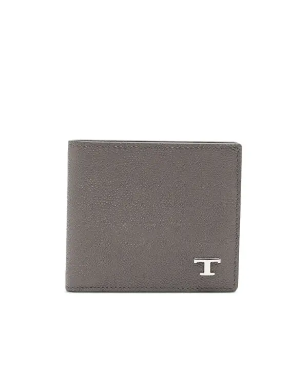 TOD'S Logo-plaque Leather Wallet - Gray