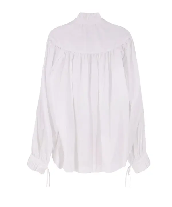 Dries Van Noten Tie-up Ruffled Shirt - White