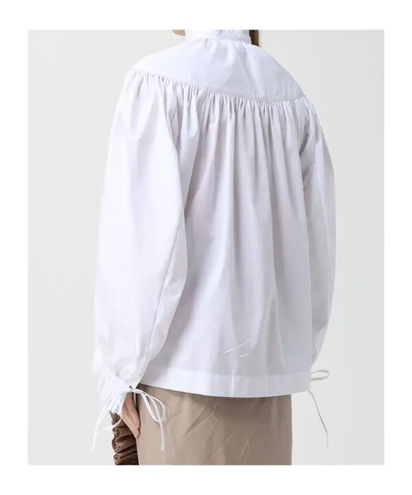 Dries Van Noten Tie-up Ruffled Shirt - White