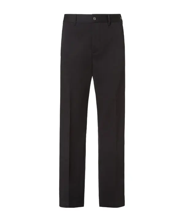 Fendi Gabardine Tailored Trousers - Black