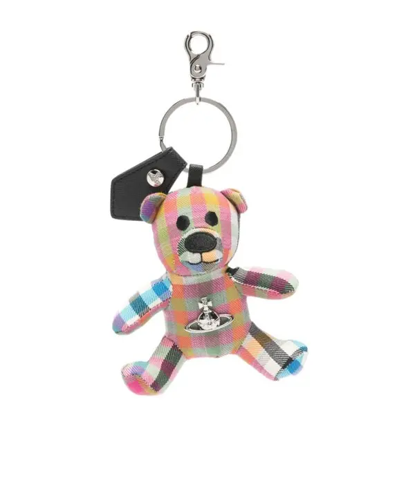 VIVIENNE WESTWOOD Checked Teddy-bear Keyring - Multicolor