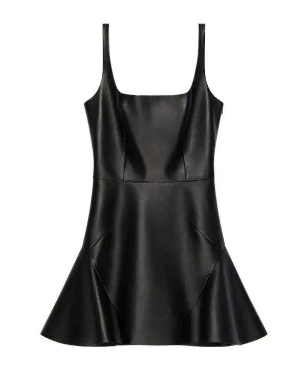 Givenchy Leather Fluted Mini Dress