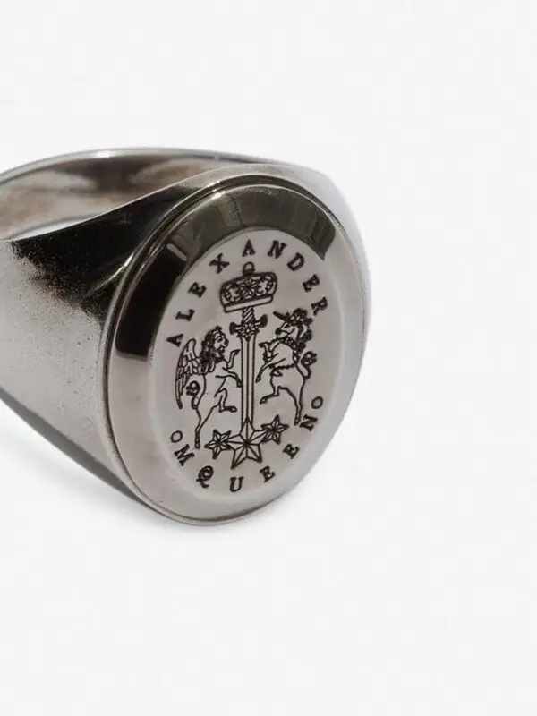 Alexander McQueen Engraved Detail Ring