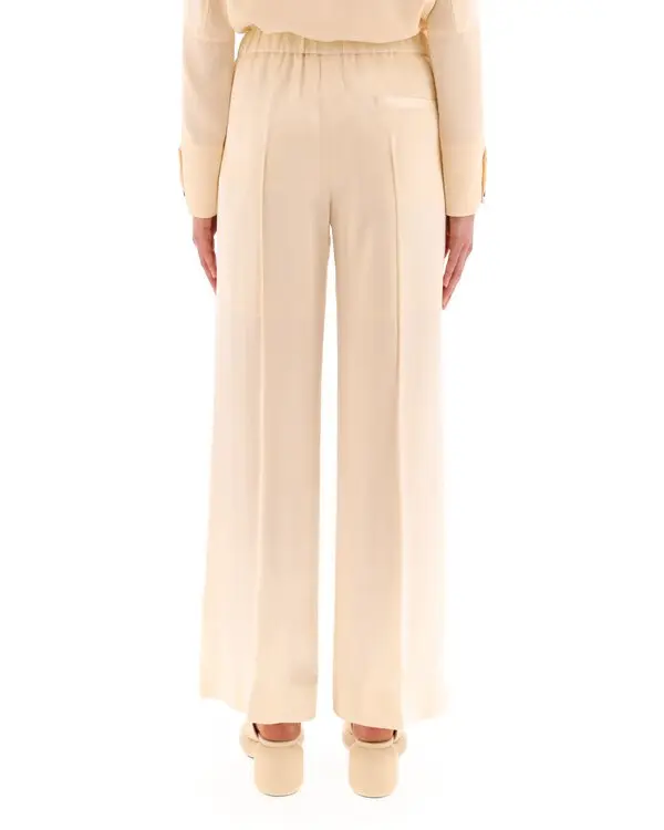 JIL SANDER Wide Leg Logo Casual Pants - Nude