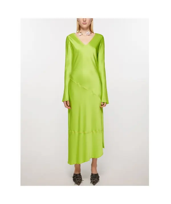 Acne Studios Satin Midi Dress - Green | Editorialist