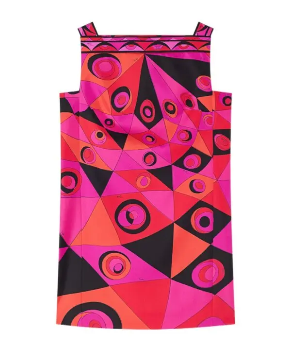 Emilio Pucci Occhi Printed Silk Sheath Dress - Fuchsia And Black