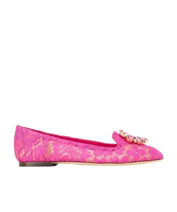 Dolce & Gabbana Vally Taormina Lace Ballerinas - Pink