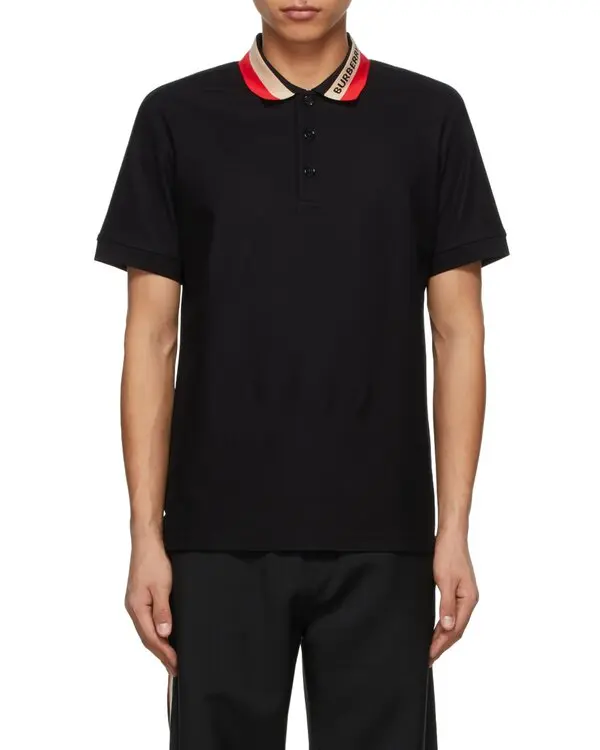 Burberry Logo Intarsia-knit Short Sleeved Polo Shirt