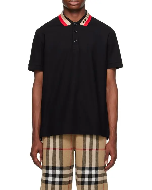 Burberry Logo Intarsia-knit Short Sleeved Polo Shirt