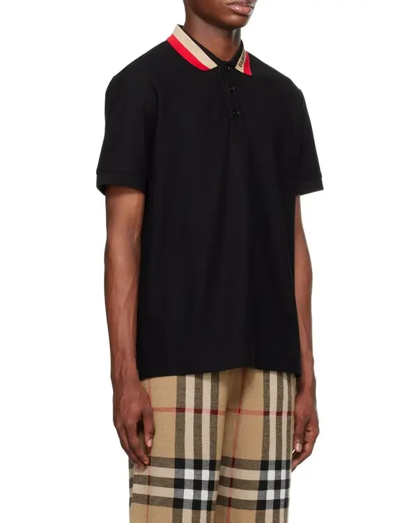 Burberry Logo Intarsia-knit Short Sleeved Polo Shirt