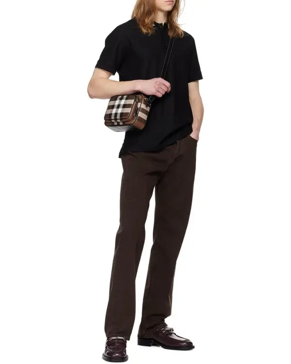 Burberry Logo Intarsia-knit Short Sleeved Polo Shirt