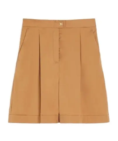 Max Mara Stretch Poplin Bermuda Shorts - Hazelnut Brown