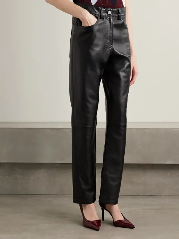 Khaite Panelled Leather Trousers - Black