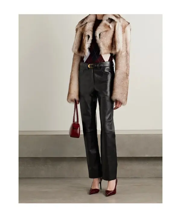 Khaite Panelled Leather Trousers - Black