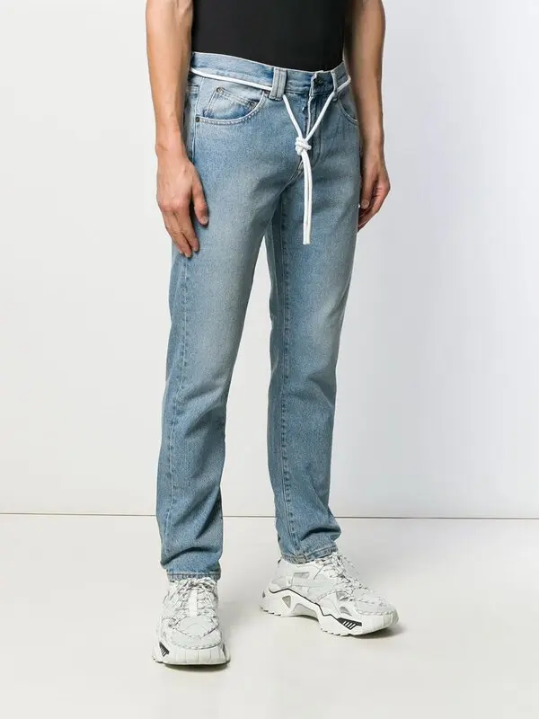Off-White Stitched Straight Jeans