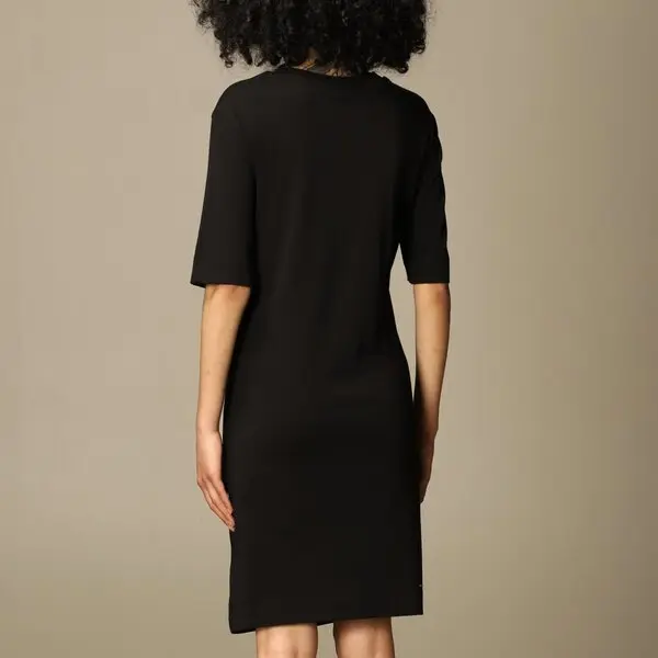 Moschino Round Neck Short-sleeved Dress - Black