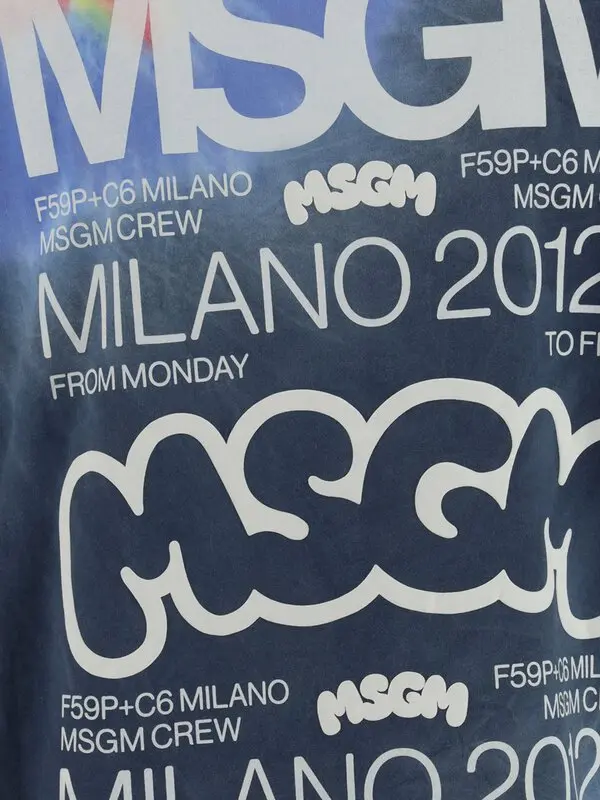 MSGM Tie-dyed Crewneck T-shirt - Blue