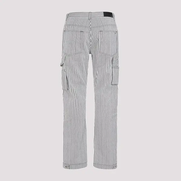 Amiri Logo Patch Straight-leg Striped Trousers