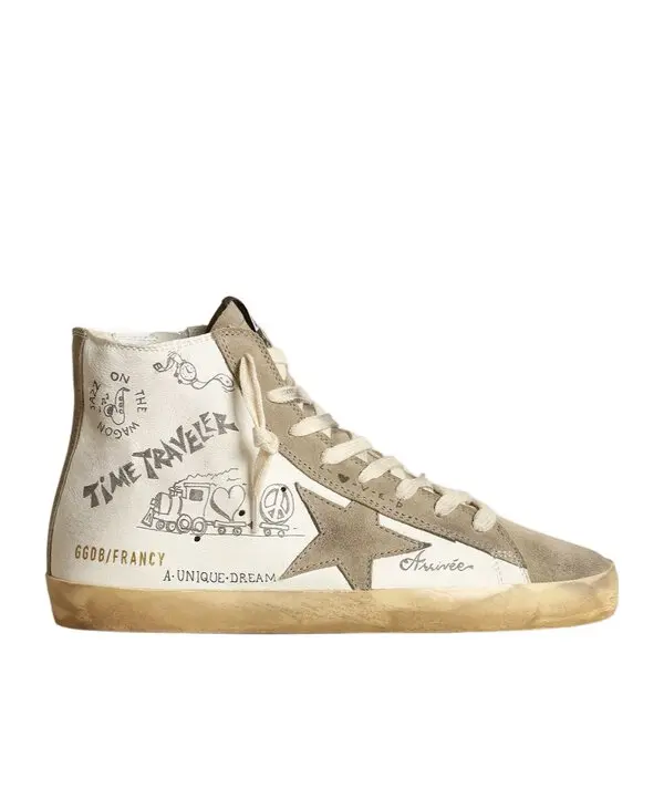 GOLDEN GOOSE Francy High Top Sneakers - Nude