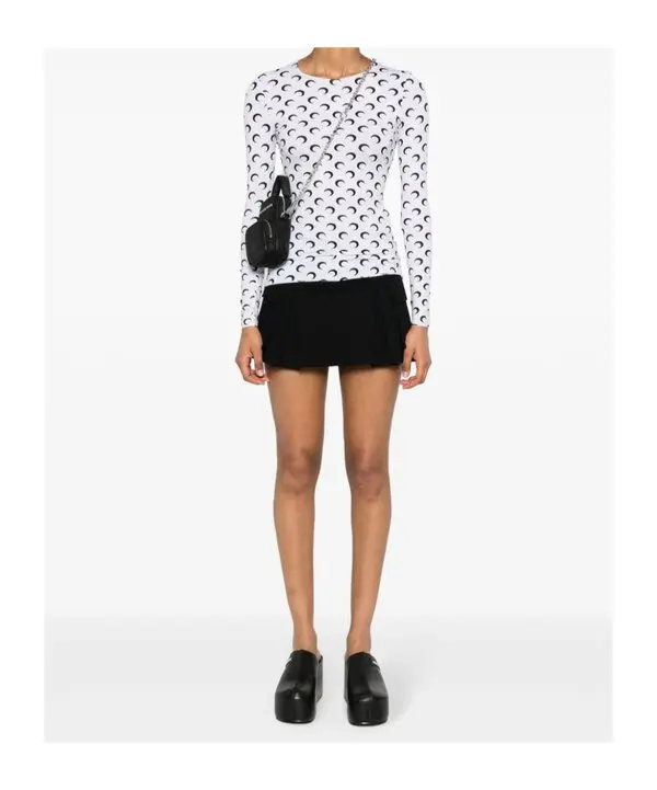 MARINE SERRE Moon Print Long Sleeve Crewneck T-shirt - No