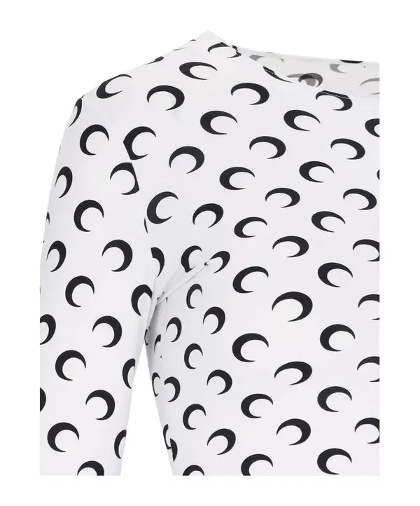 MARINE SERRE Moon Print Long Sleeve Crewneck T-shirt - No