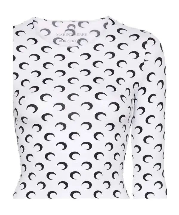 MARINE SERRE Moon Print Long Sleeve Crewneck T-shirt - No