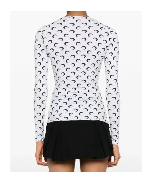 MARINE SERRE Moon Print Long Sleeve Crewneck T-shirt - No