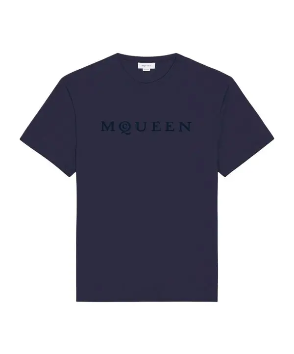 Alexander McQueen Flocked-logo Crewneck T-shirt