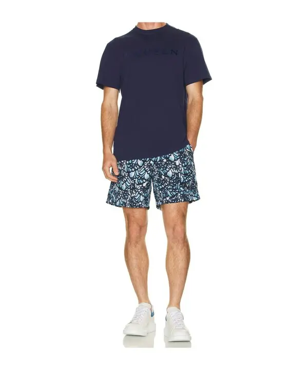 Alexander McQueen Flocked-logo Crewneck T-shirt