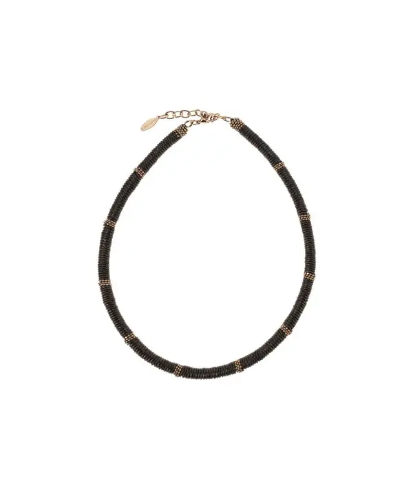 Brunello Cucinelli Embellished Tubular Necklace - Black