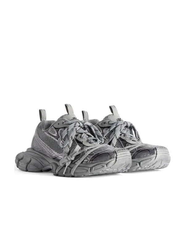 Balenciaga 3xl Low-top Sneakers With Embossed Logo And Zipper Pulls - Grey