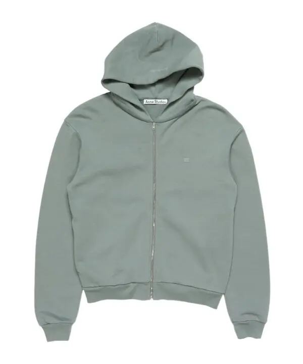 Acne Studios Hooded Zip Sweatshirt - Stone Gray