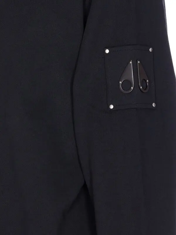 Moose Knuckles Quarter-zip Sweatshirt With Logo Detail - Black