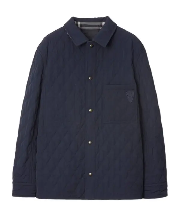 Burberry Reversible Quilted Nylon Overshirt - Navy Blue/charcoal Gray Mixed Color