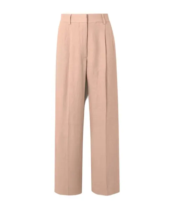 BLAZÉ MILANO Pleated Straight-leg Pants - Nude