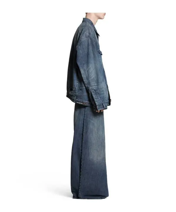 Balenciaga Deconstructed Denim Jacket - Blue