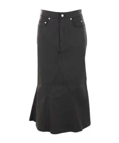 Rick Owens Flared Midi Denim Skirt - Black