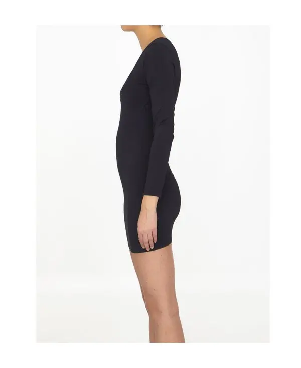 Alexander Wang Logo Detail Cut-out Long Sleeve Mini Dress