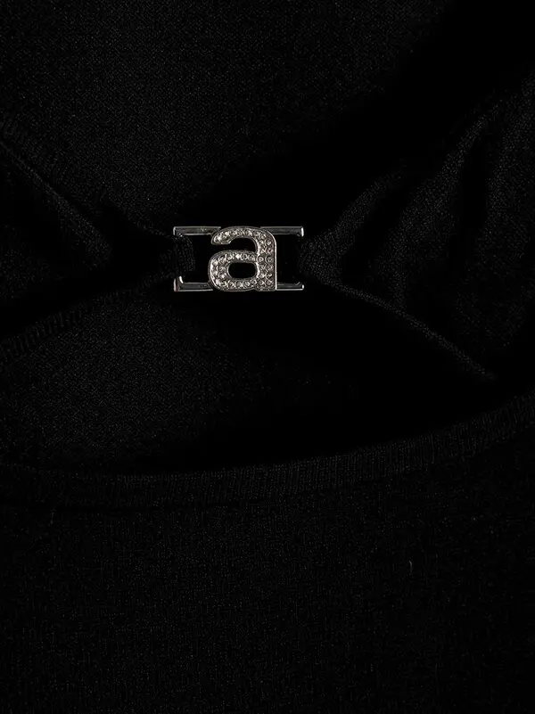 Alexander Wang Logo Detail Cut-out Long Sleeve Mini Dress