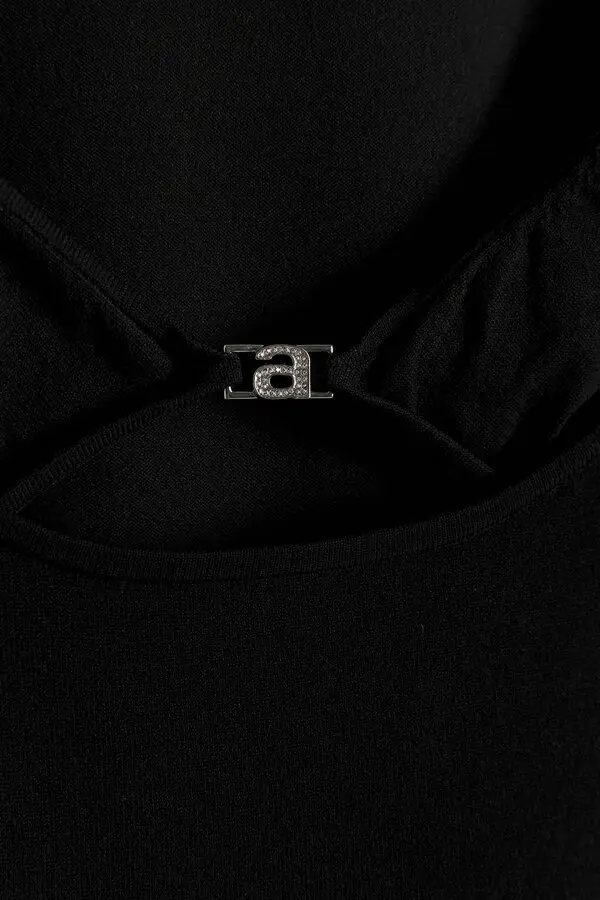 Alexander Wang Logo Detail Cut-out Long Sleeve Mini Dress