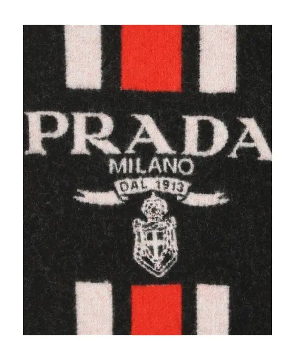 Prada Striped Logo Scarf