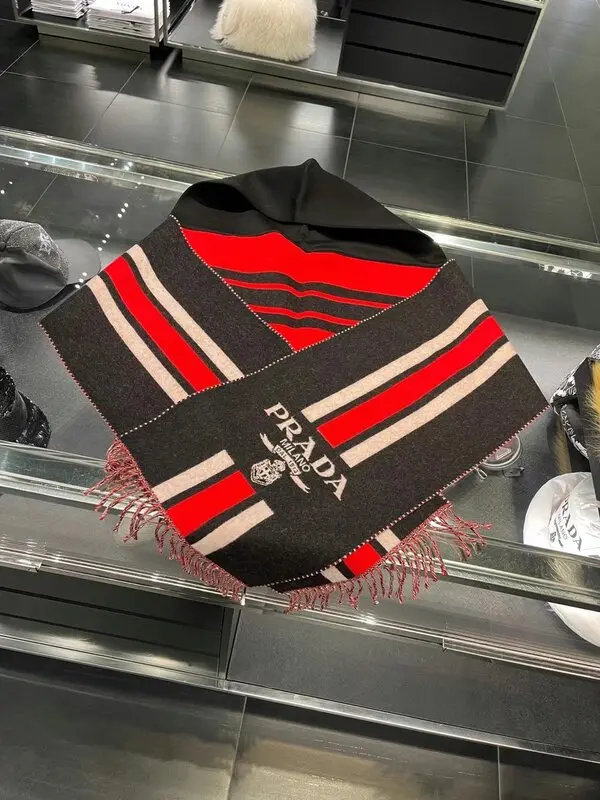 Prada Striped Logo Scarf