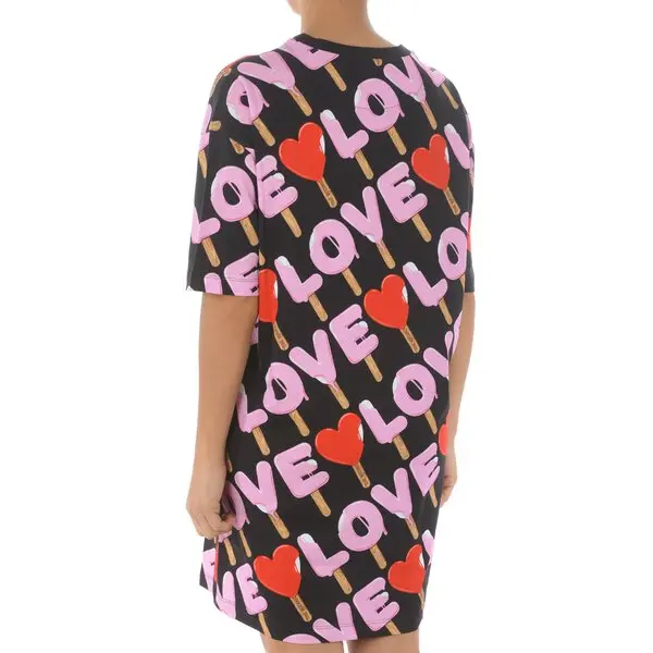 Moschino Round Neck Short Sleeve Printed Dress
