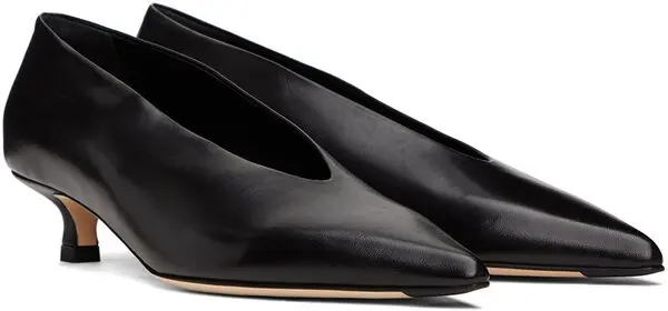 AeydĒ Clara Pointed-toe Leather Pumps - Black