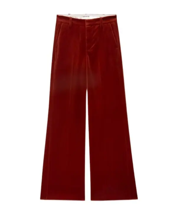 Zadig&Voltaire Wide-leg Velvet Trousers - Red